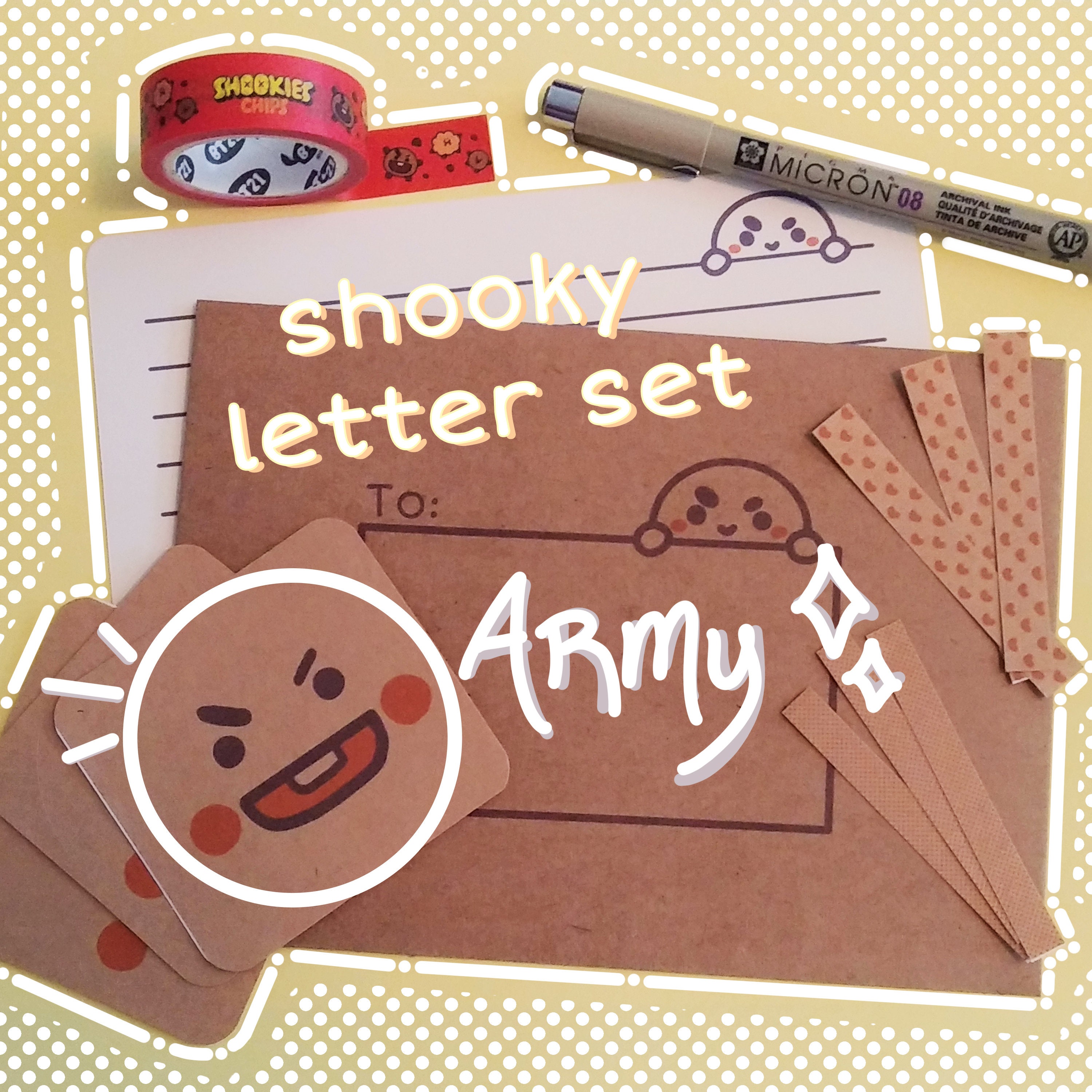 Shooky Kraft Letter Set | BT21 | BTS | SUGA | Min Yoongi | Stationery ...