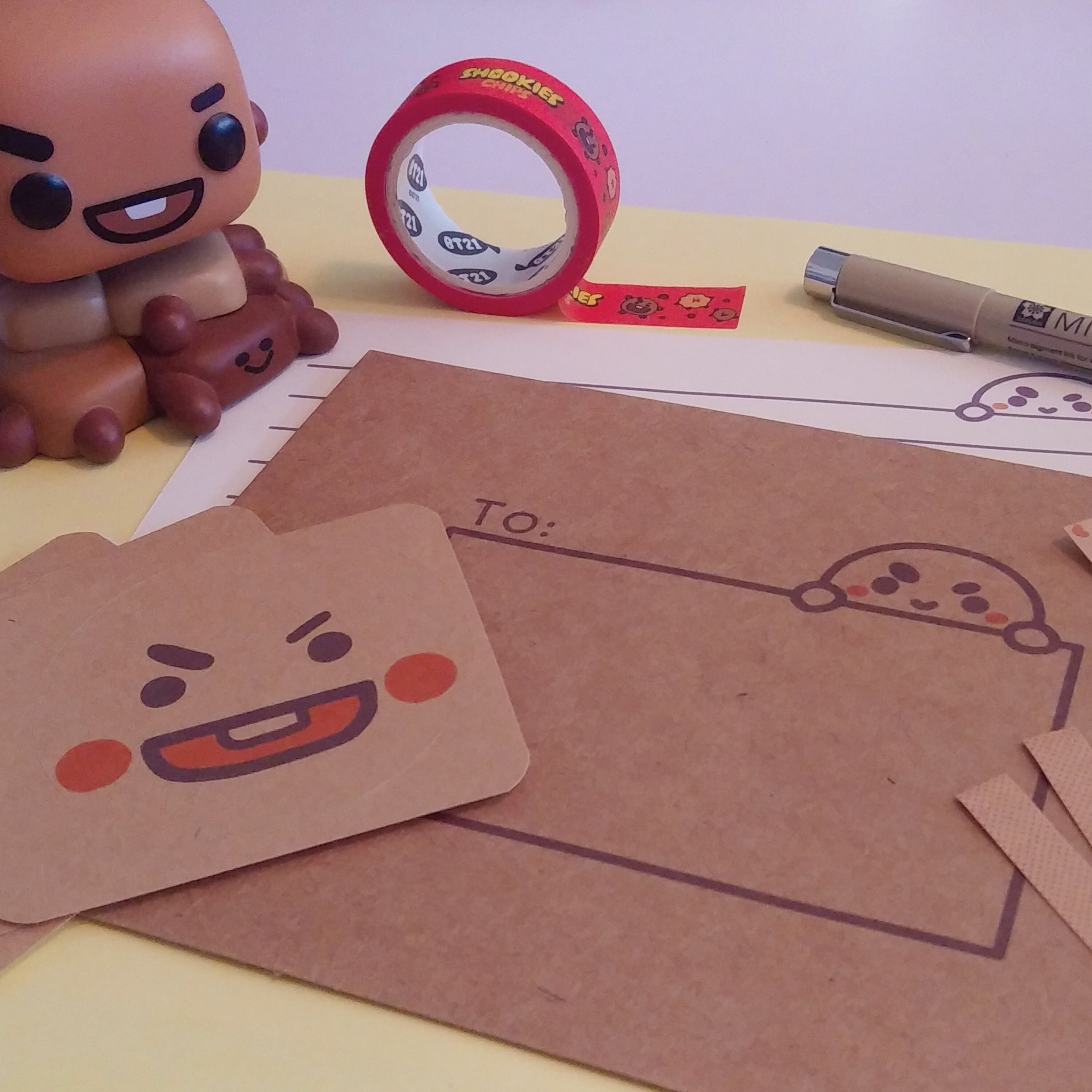 Shooky Kraft Letter Set | BT21 | BTS | SUGA | Min Yoongi | Stationery ...