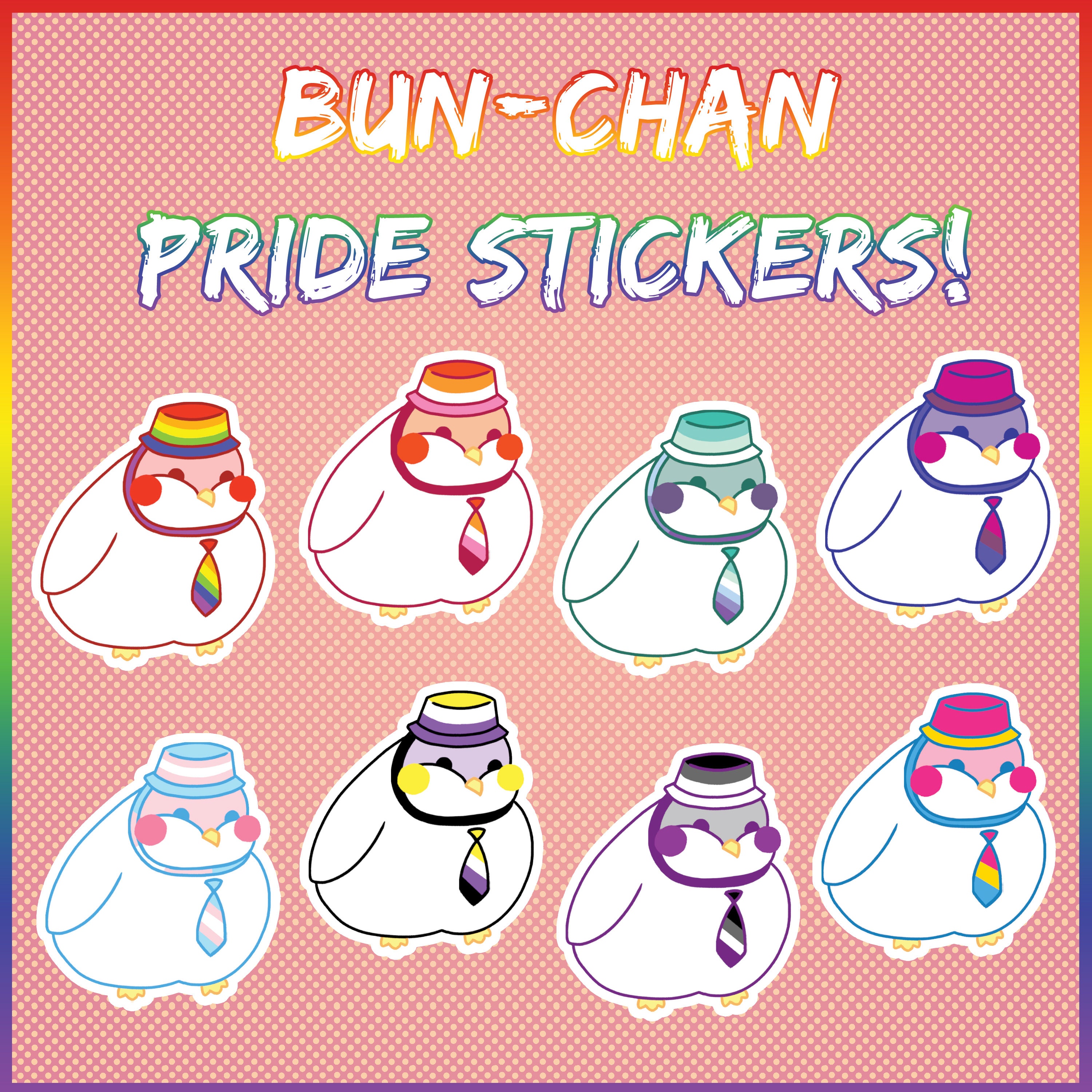 Bun-chan Pride Charity Stickers Bun-chan Vinyl Stickers | Etsy