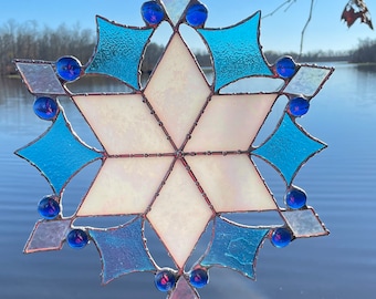 Stained Glass Snowflake - Etsy