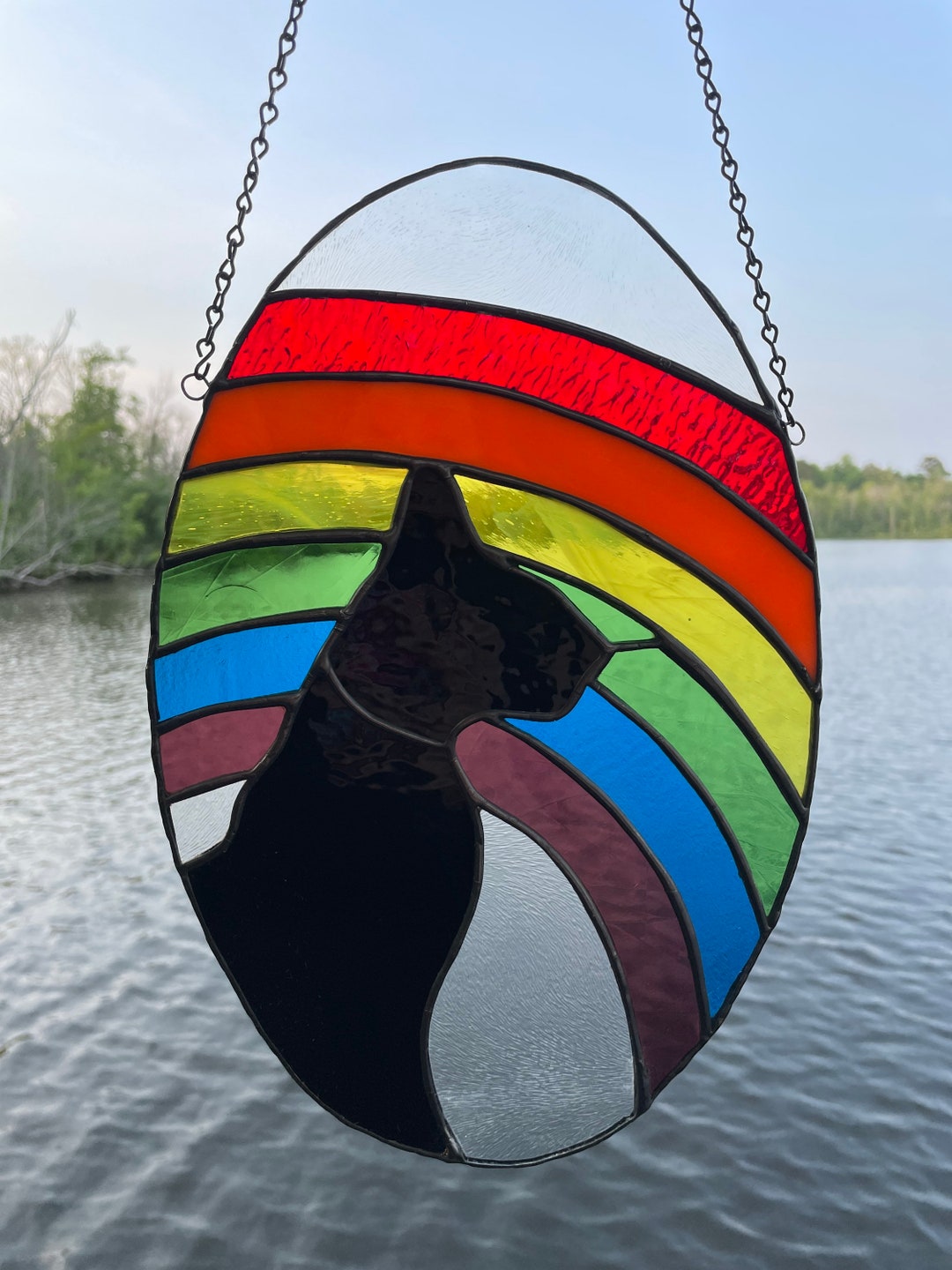 Stained Glass Rainbow Bridge for Cat - Etsy