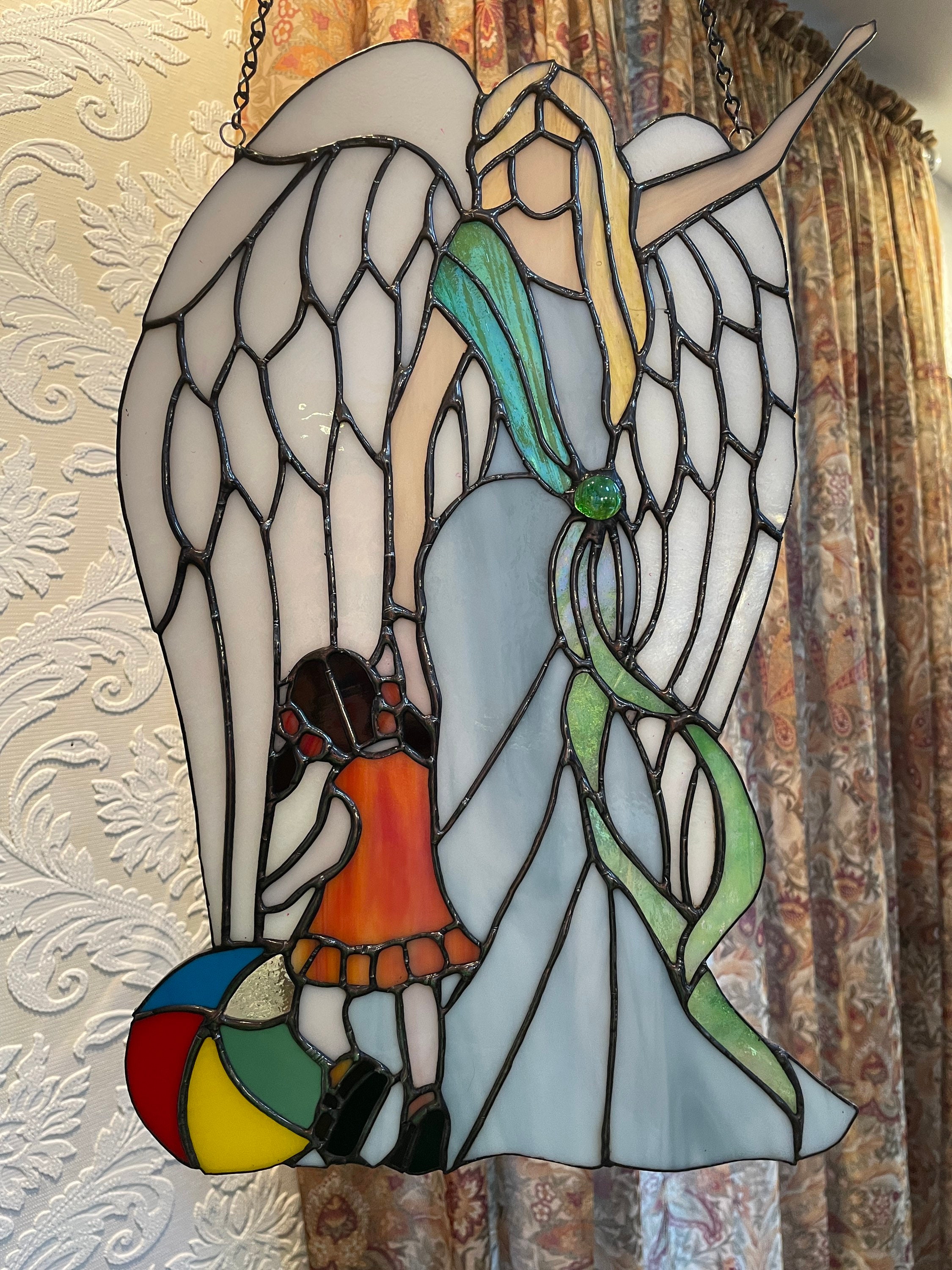 Stained Glass Girl’s Guardian Angel - Etsy