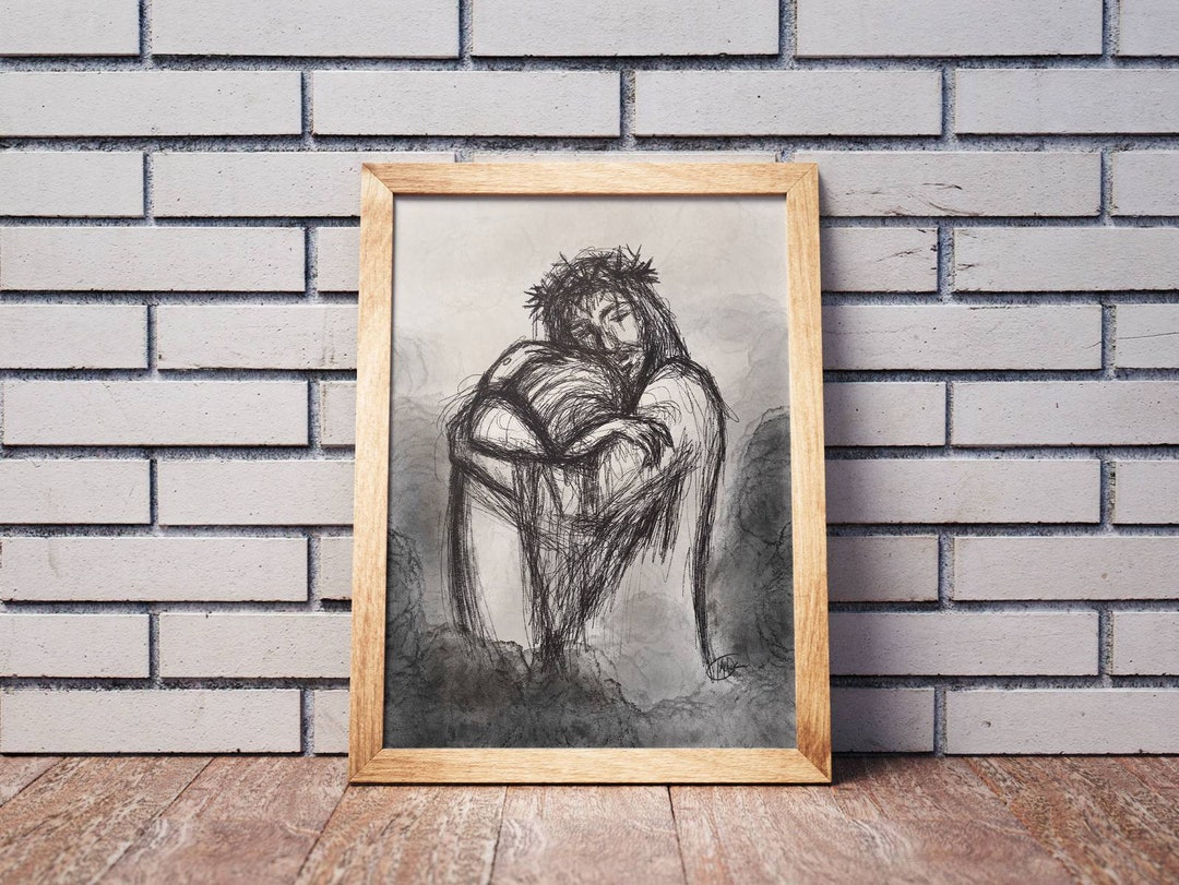 Original Christian Wall Art of Jesus Comforting Stunning Fine Art ...