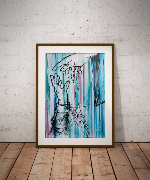 Chain Breaker Original Christian Artwork Jesus Painting | Etsy