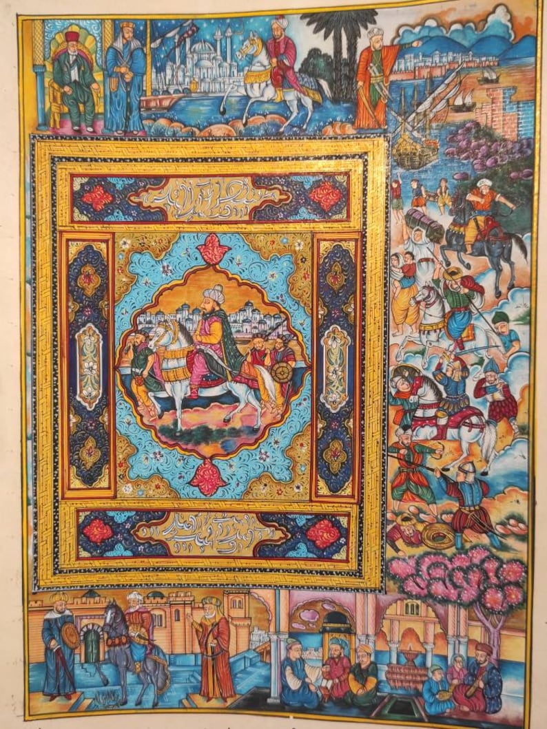 Miniature Art, Turkish Miniature, Art on Antique Paper, Ottoman ...