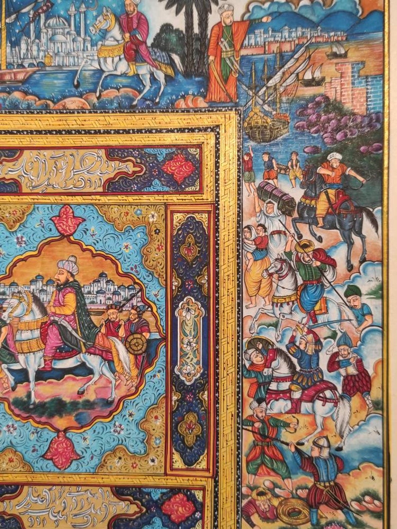 Miniature Art, Turkish Miniature, Art on Antique Paper, Ottoman ...