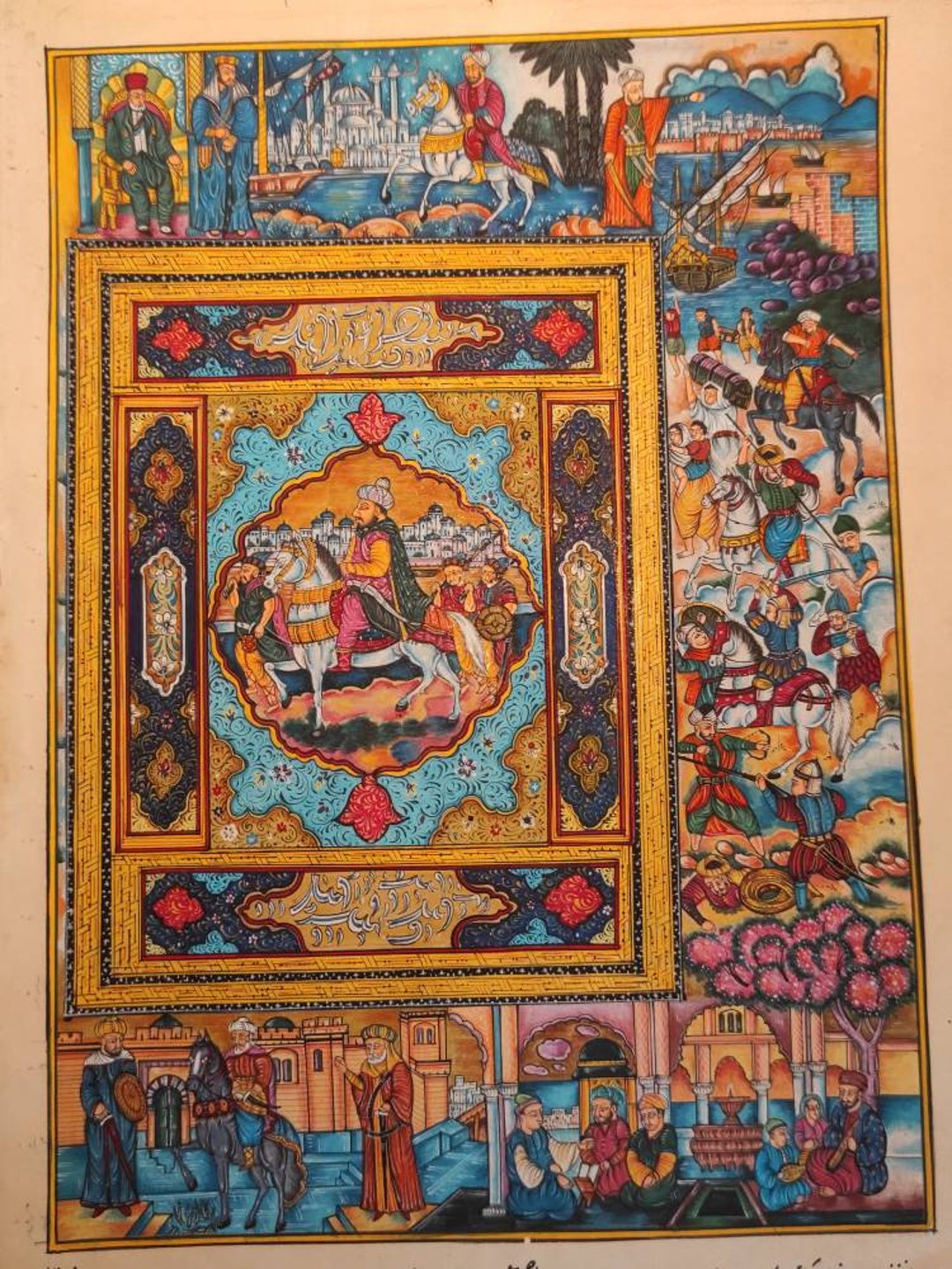 Miniature Art, Turkish Miniature, Art on Antique Paper, Ottoman ...