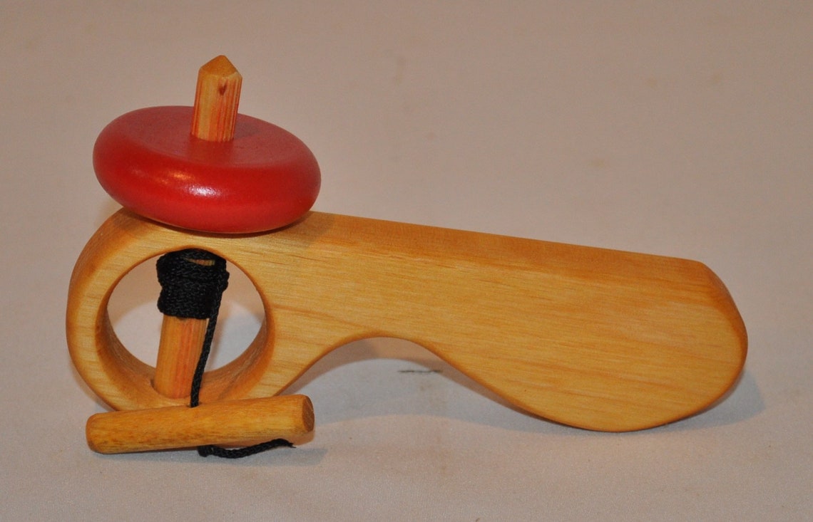 Wooden Spinning Top pull String to Spin the Top - Etsy