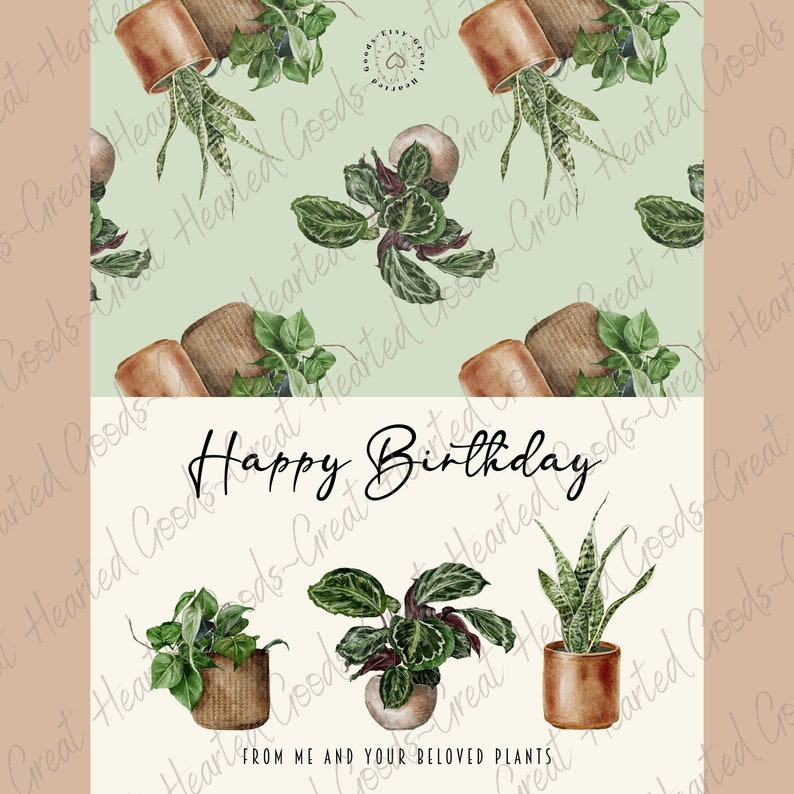 Printable Plant Lover Birthday Card, Happy Birthday From the Plants ...