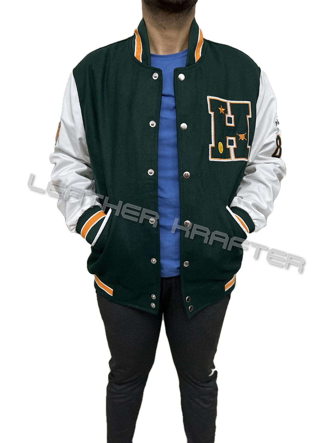 S.T Hawkn Basketball Bomber Lettermen Wool Varsity Jacket - Etsy