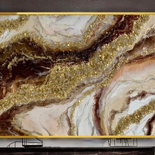 Large Abstract Wall Art Gold Original Abstract Painting | Etsy