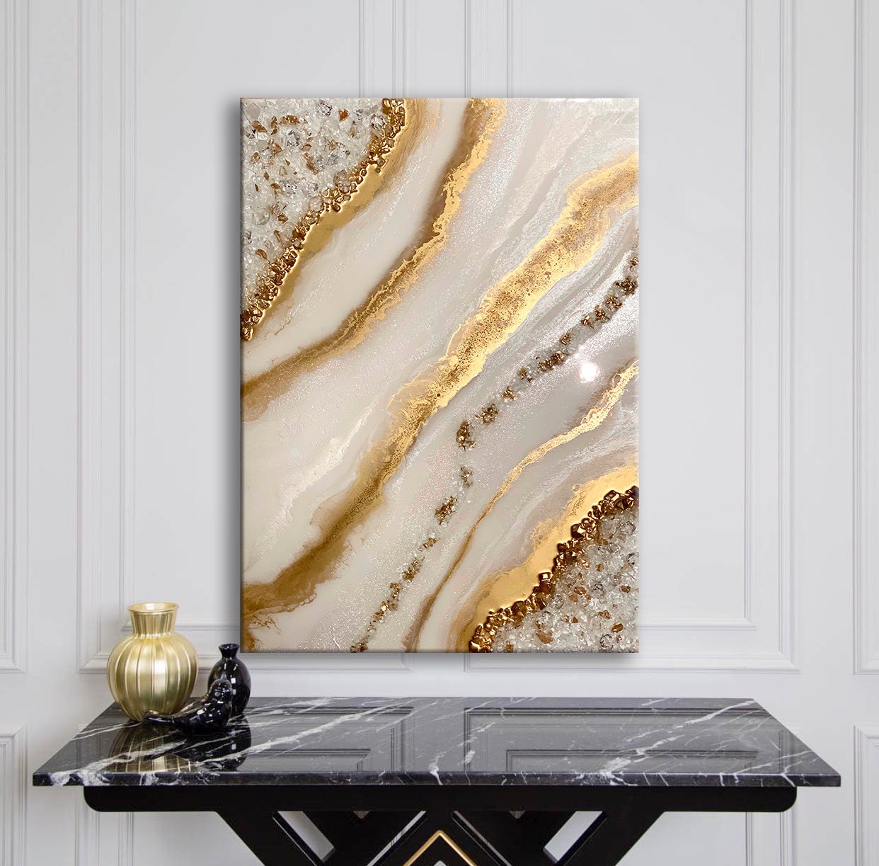 Gold painting Geode Wall Art Abstract Resin Geode Art | Etsy