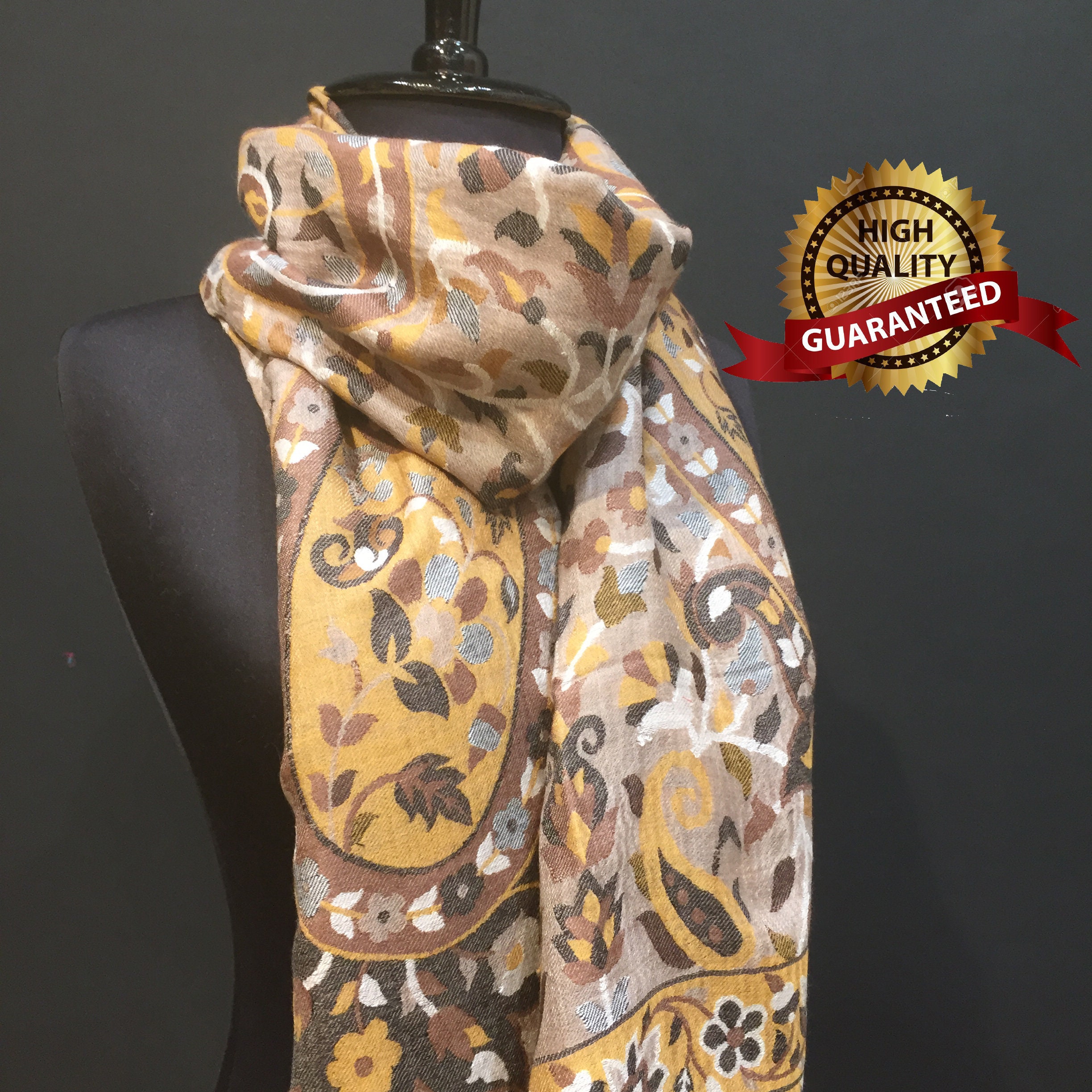 HANDMADE CASHMERE Soft SCARF Ethnic Full Design High Quality - Etsy