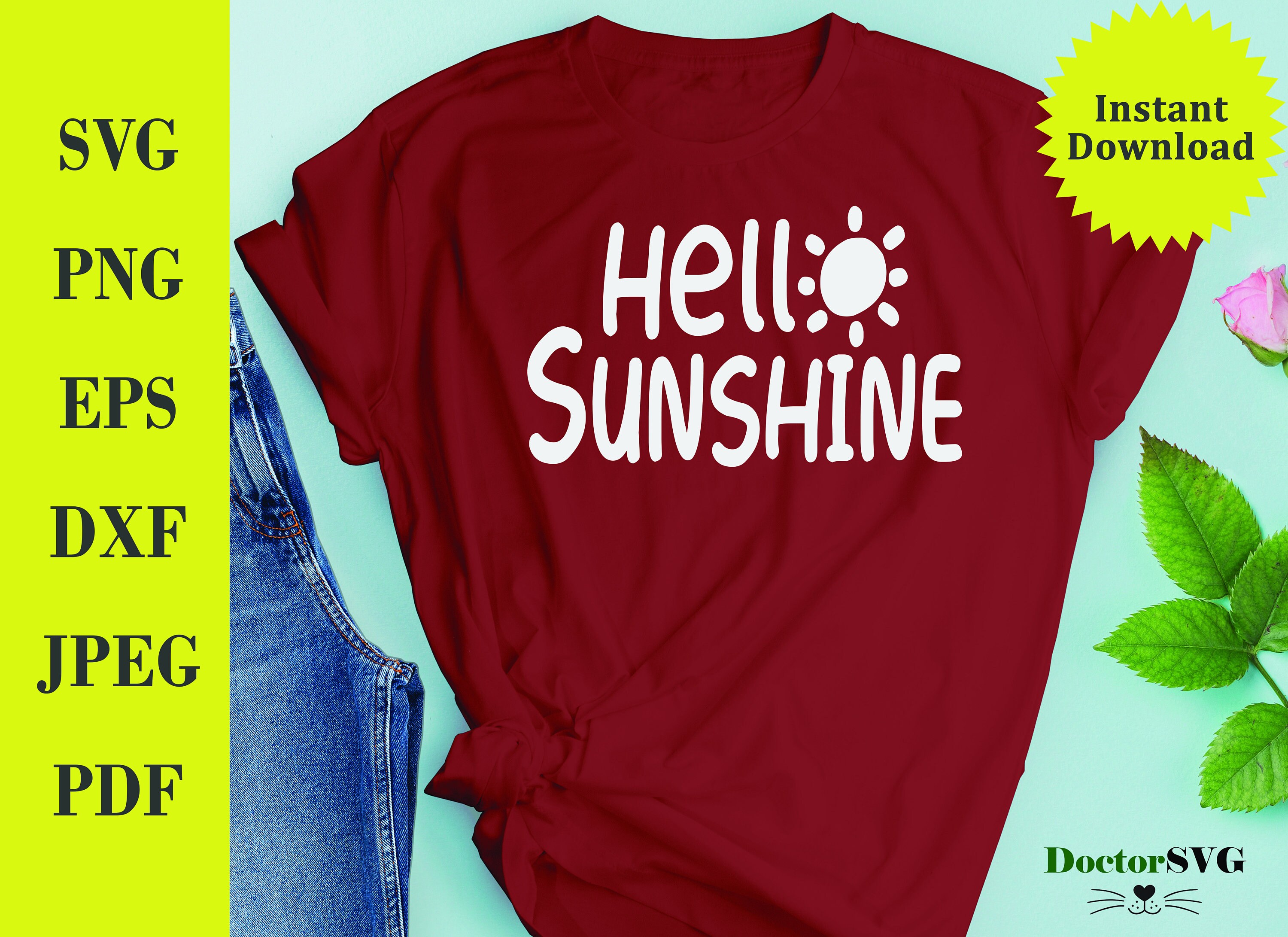 Sunshine Svg Hello Sunshine Svg Summer Svg Spring Svg Garden Svg ...