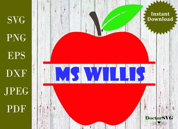 Apple Name Frame SVG Apple Monogram Frame Svg Apple Svg | Etsy