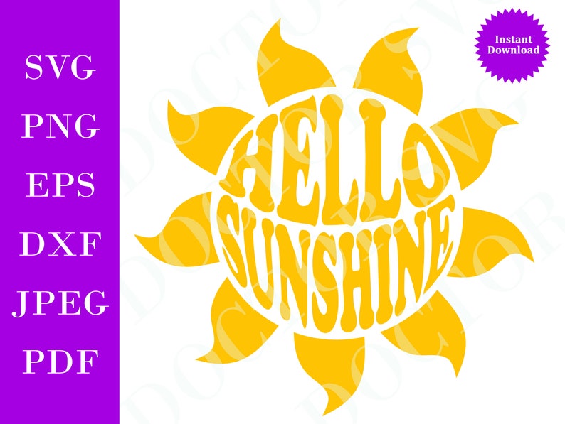 Sunshine Svg Hello Sunshine Svg Summer Svg Spring Svg Garden Svg ...