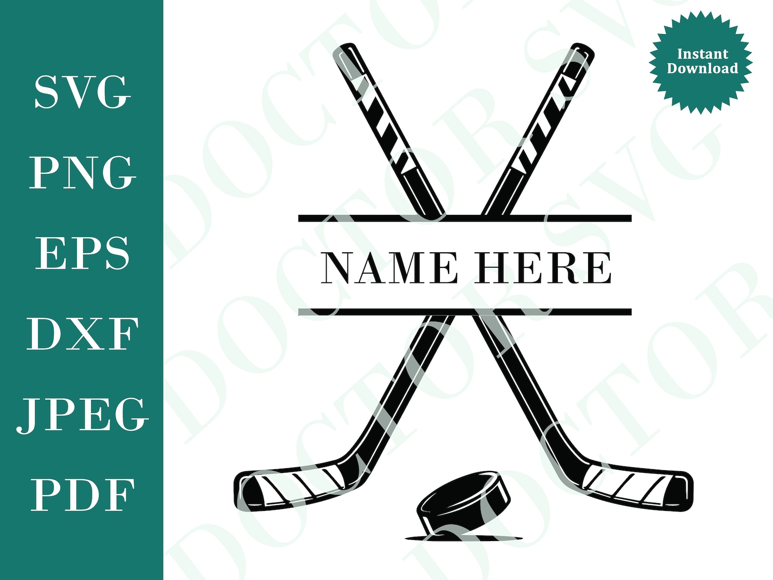 Crossed Hockey Sticks Hockey Puck Hockey Stick Monogram | Etsy