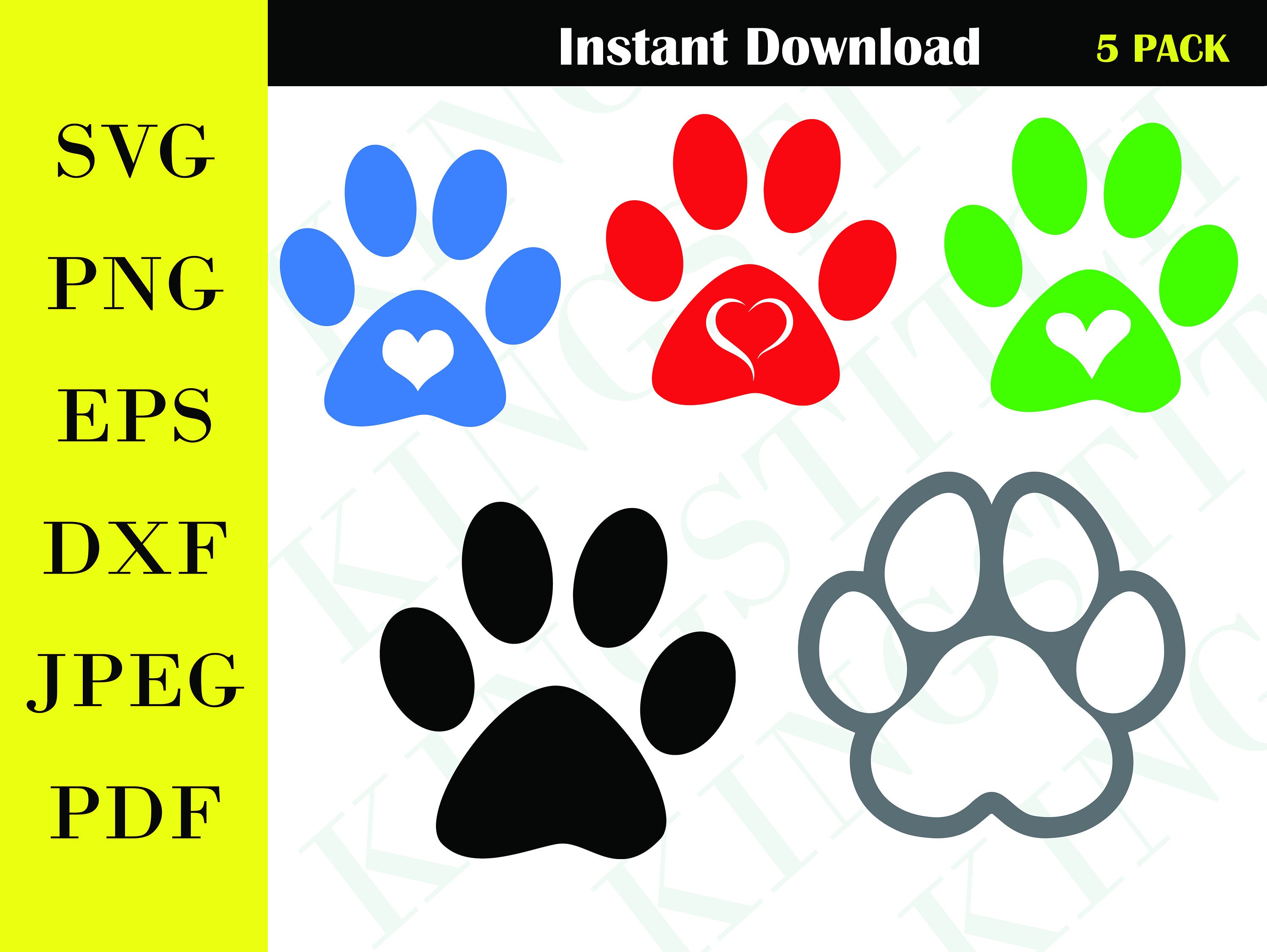 Dog Paw Bundle Svg Png Eps Dxf Pdf Jpg Paw Print SVG Paw - Etsy