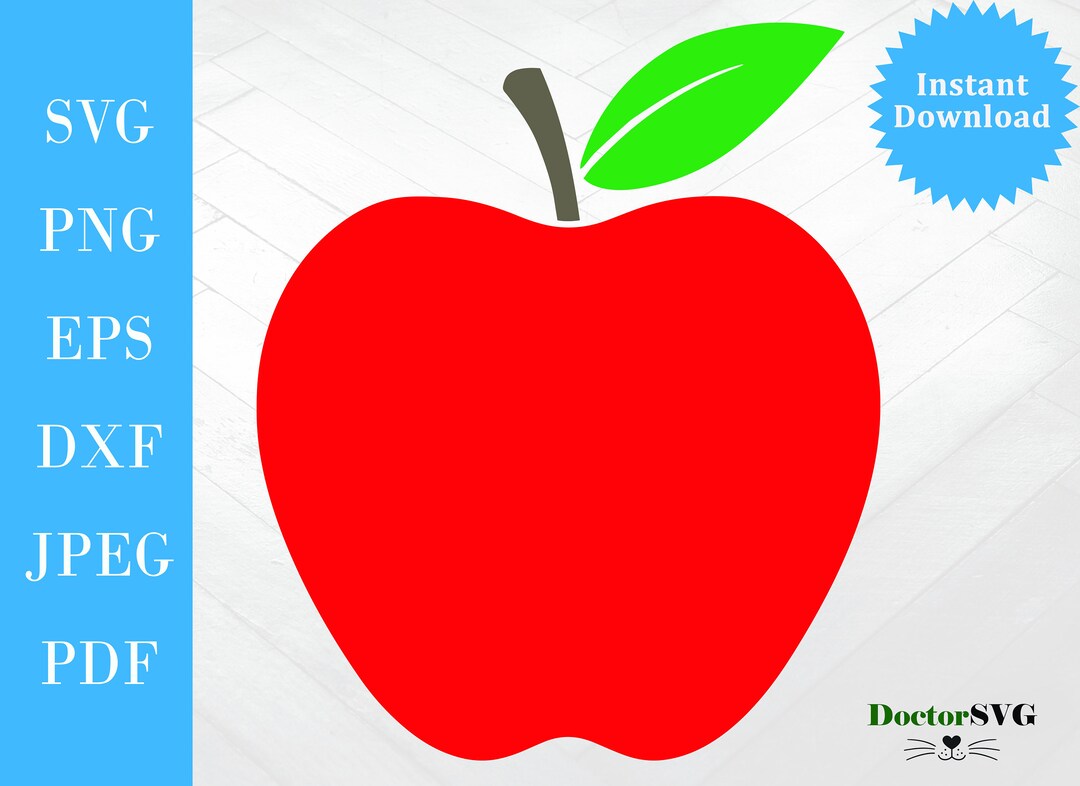 Apple Svg, Apple Clipart, Back to School, Fruit Svg, Dxf, Eps, Teacher ...