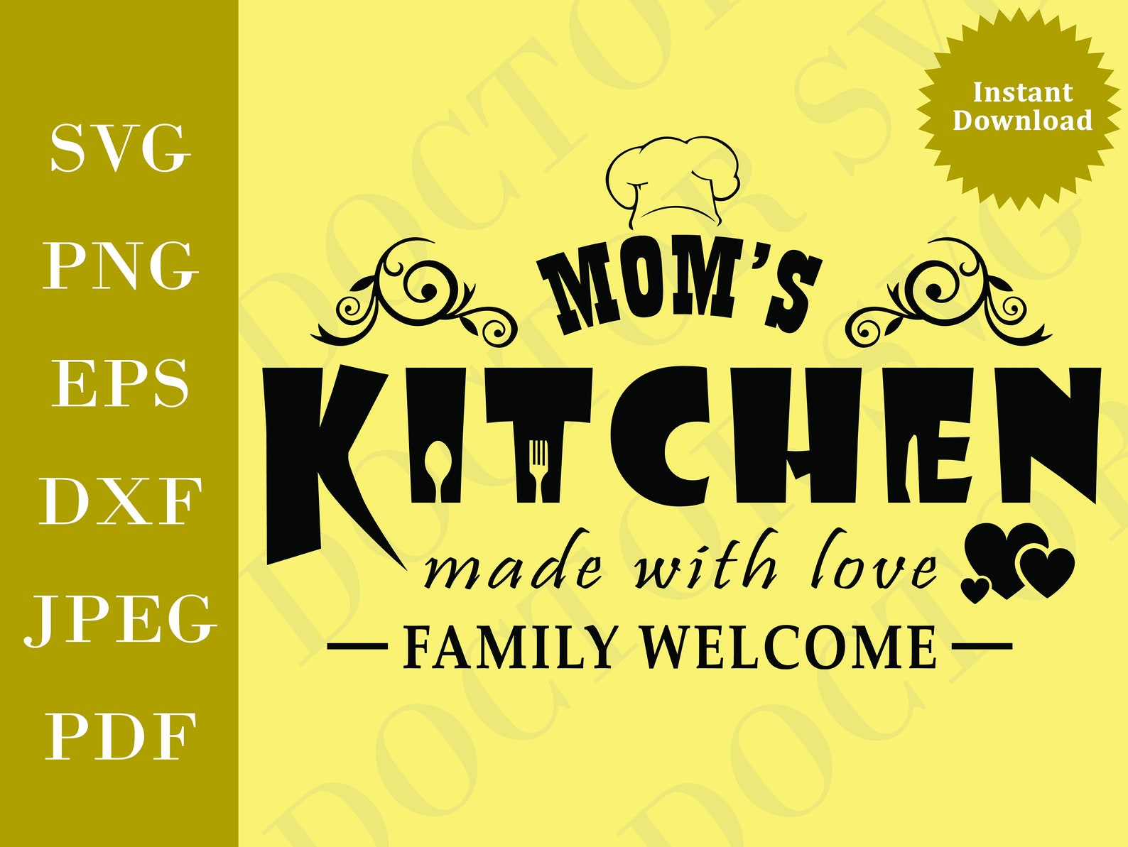 Mom's Kitchen Sign SVG, Mom Gift, Mommy Svg, Cut File for Cricut ...