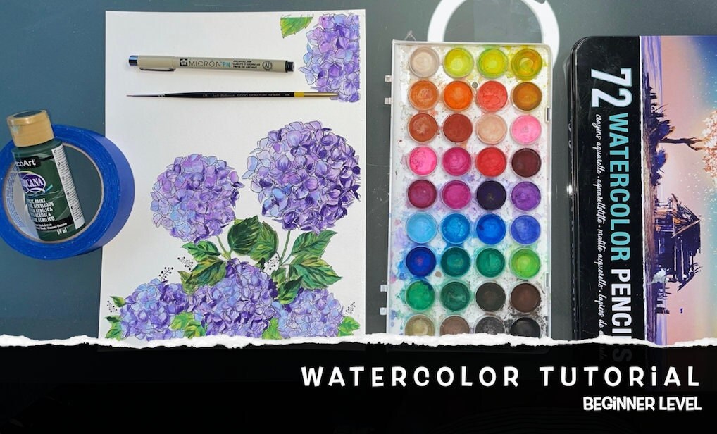 Botanical Coloring Book - Watercolor Flower Painting Pages - Adult ...