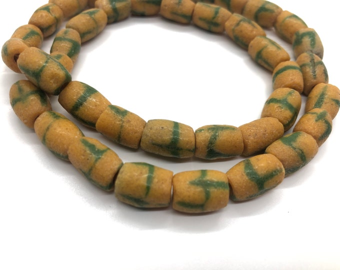 Vintage Sand Cast Beads| Krobo Recycled Glass Beads | - Etsy