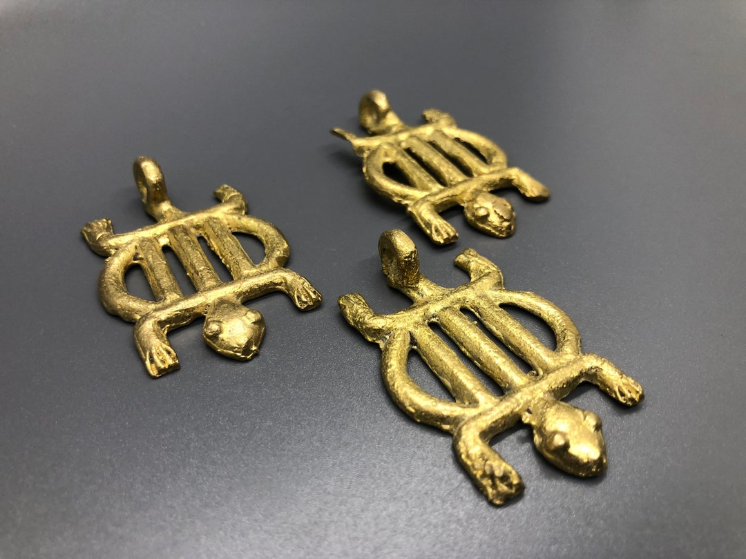 African Brass Pendant Adinkra Symbol Denkyem Ashanti Pendant - Etsy