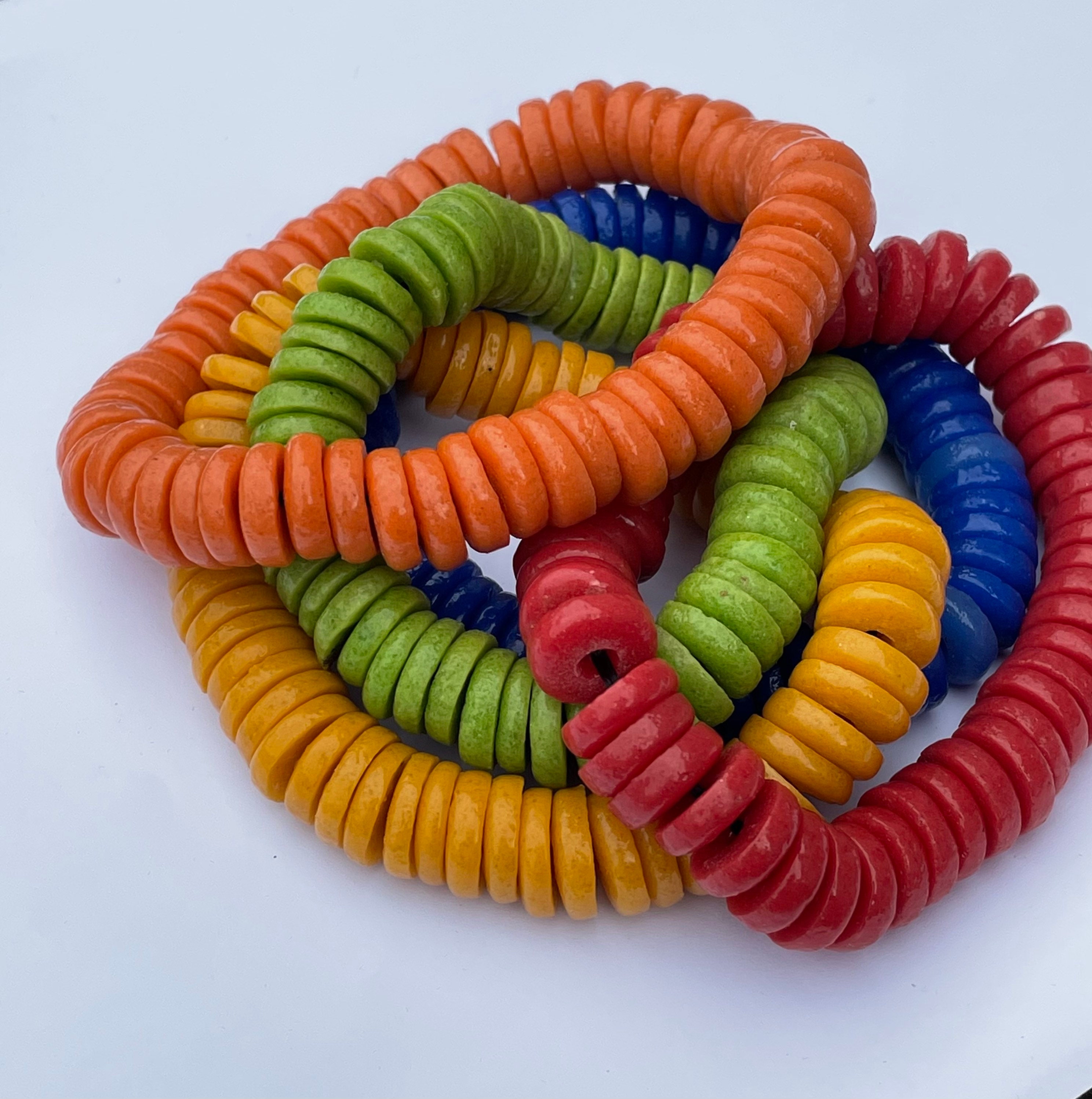 Disc Spacer Beads Made in Ghana, African Krobo Recycled Glass Powder ...