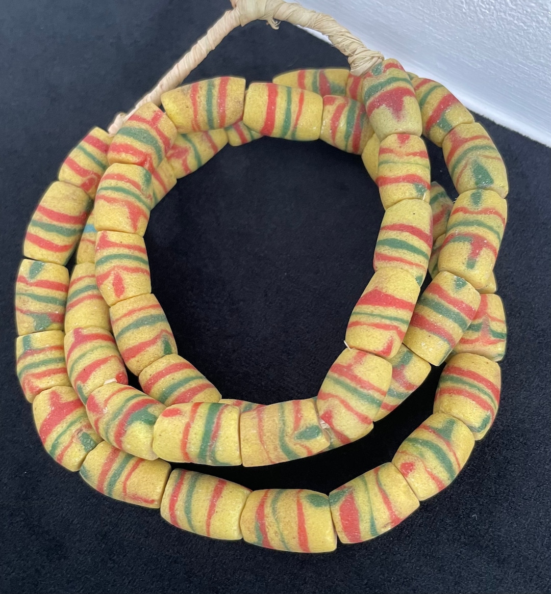 Vintage Sand Cast Beads| Krobo Recycled Glass Beads | - Etsy