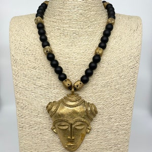 African Mask Necklace - Etsy
