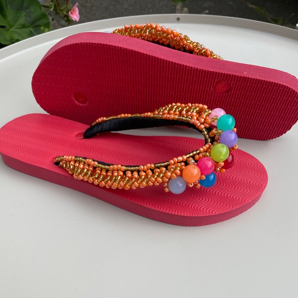 Beaded Slippers - Etsy