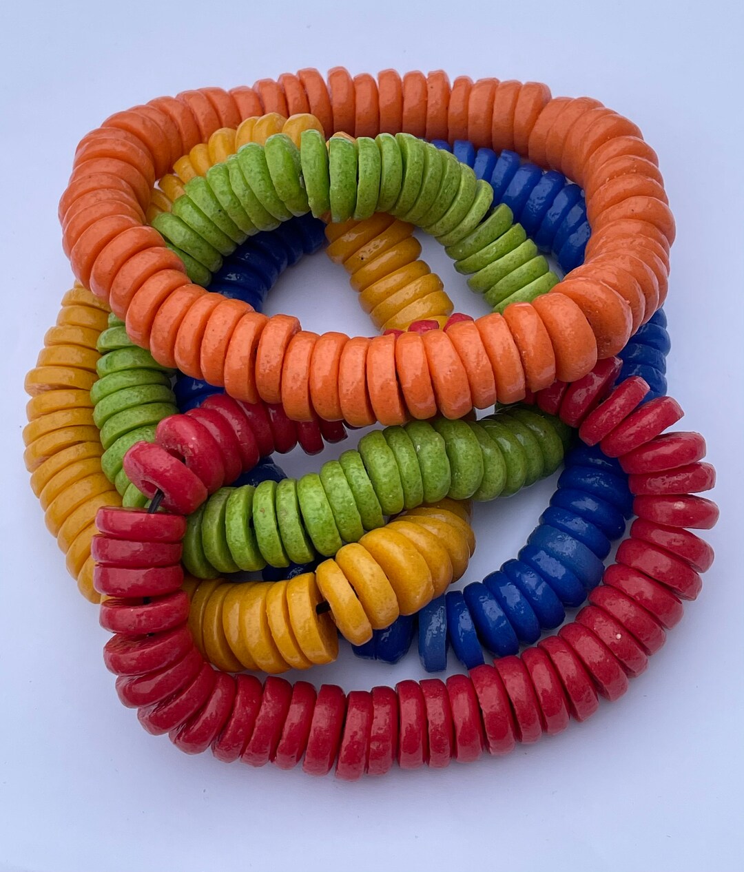 Disc Spacer Beads Made in Ghana, African Krobo Recycled Glass Powder ...