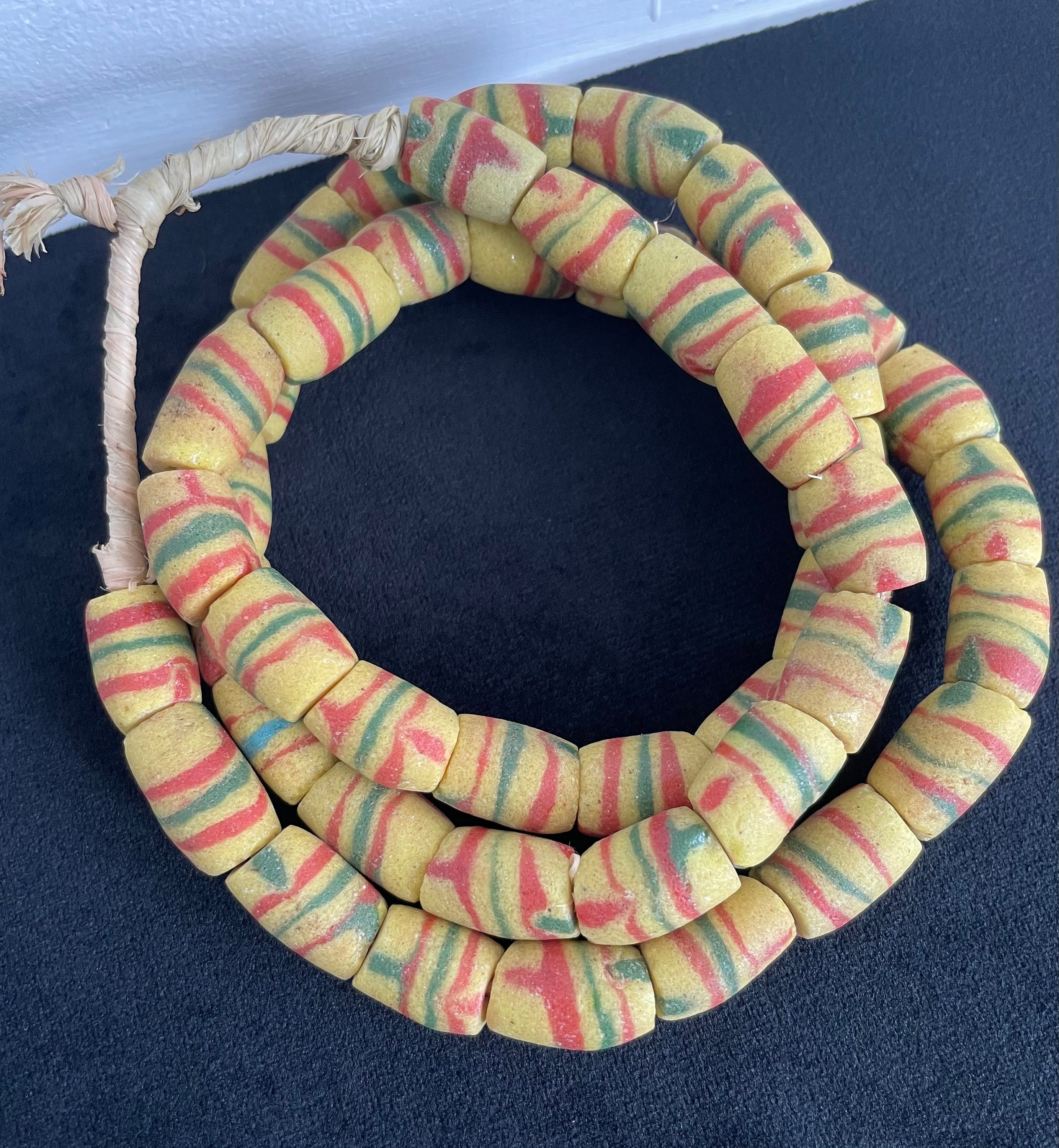 Vintage Sand Cast Beads| Krobo Recycled Glass Beads | - Etsy