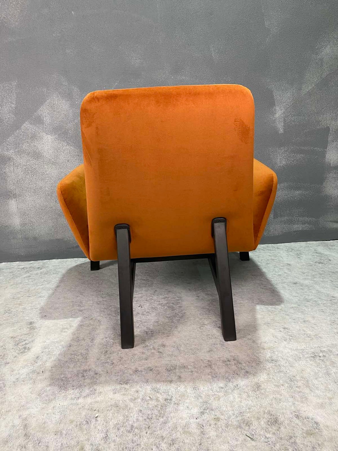 Orange Velvet Accent Chair - Etsy