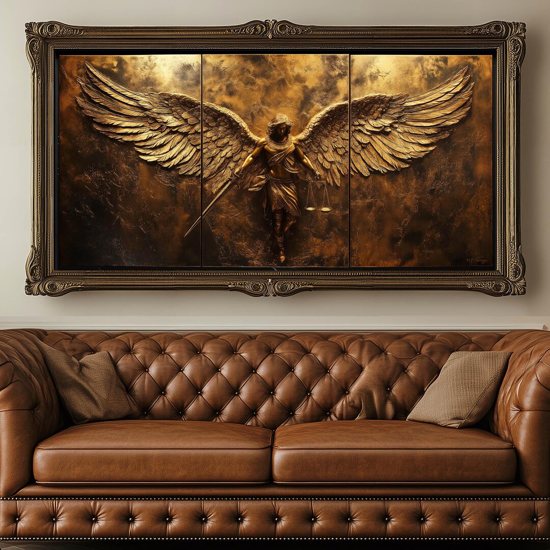 Saint Michael the Archangel - Angel Protection, Triptych Style, Ultra ...