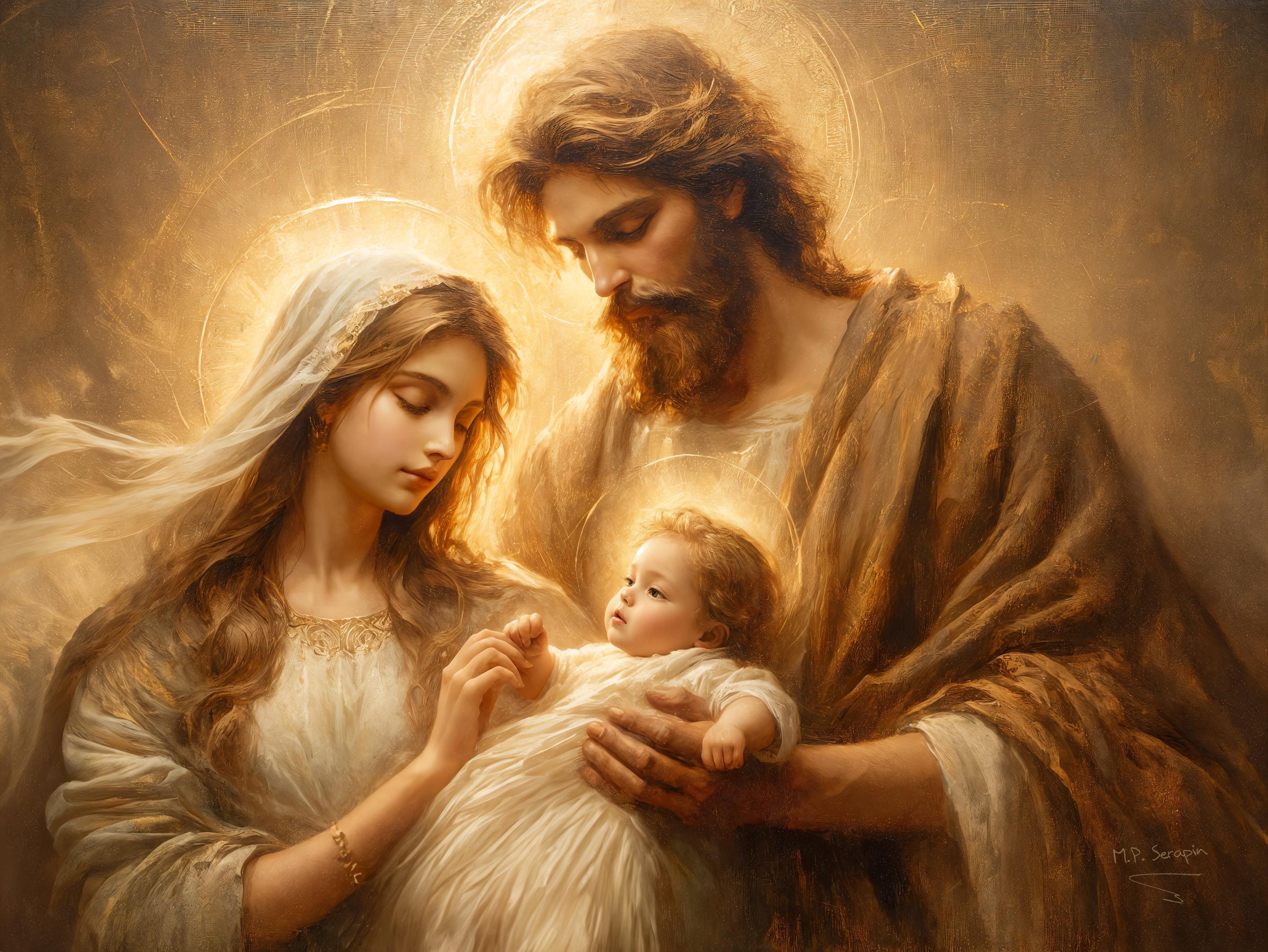 Holy Family Jesus Mary Joseph Catholic Fine Art Print 015 - Etsy