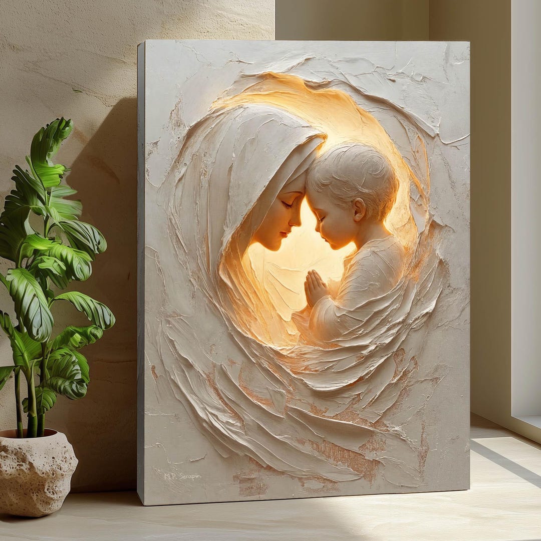 Madonna and Child Canvas - 100% Cotton Wrapped Fabric 1.25" Depth ...