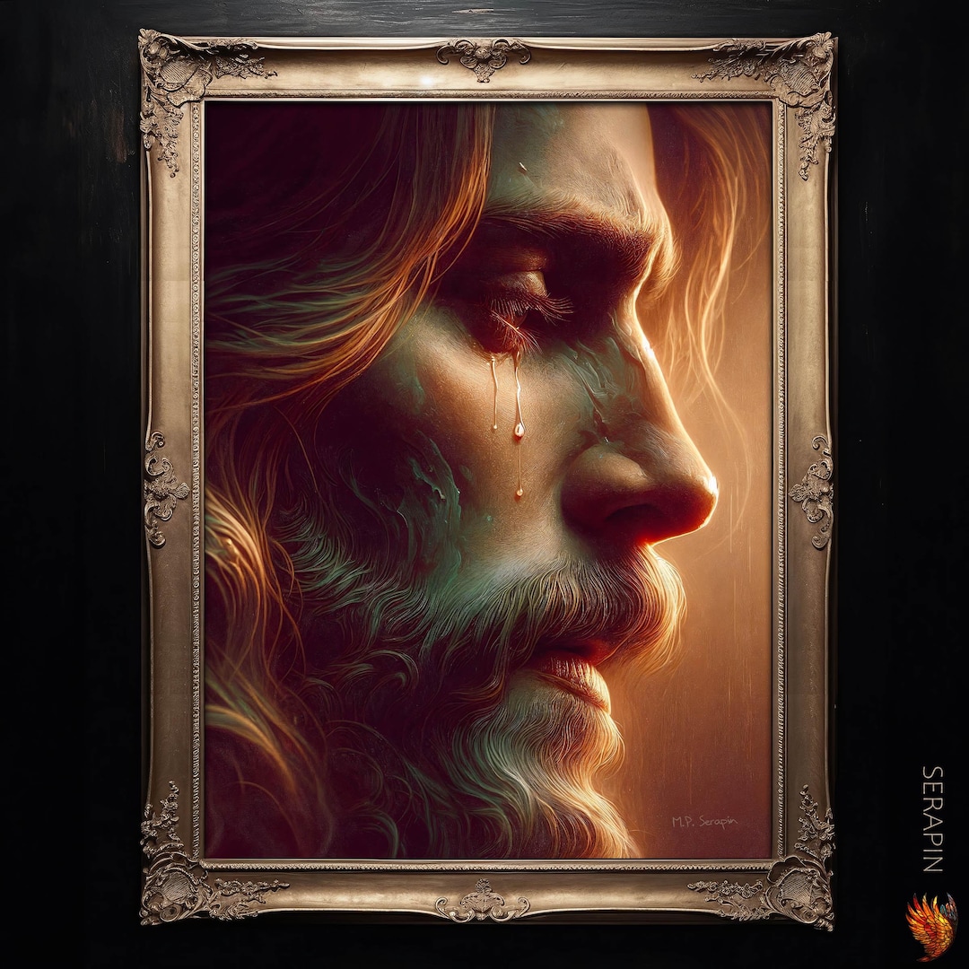Vir Dolorum - Man of Sorrows - Christian Wall Art Jesus Crying Weeping ...