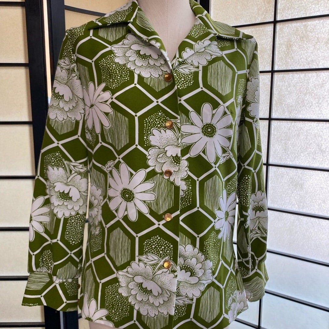 Vintage Pykettes 70s Polyester Shirt - Etsy