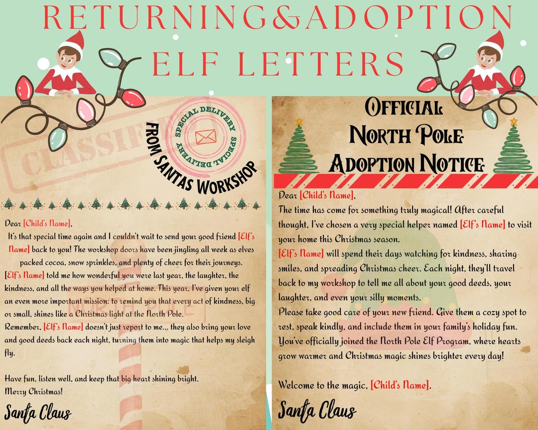 Editable Elf Arrival Letter | Christmas Printable (digital Download) - Etsy