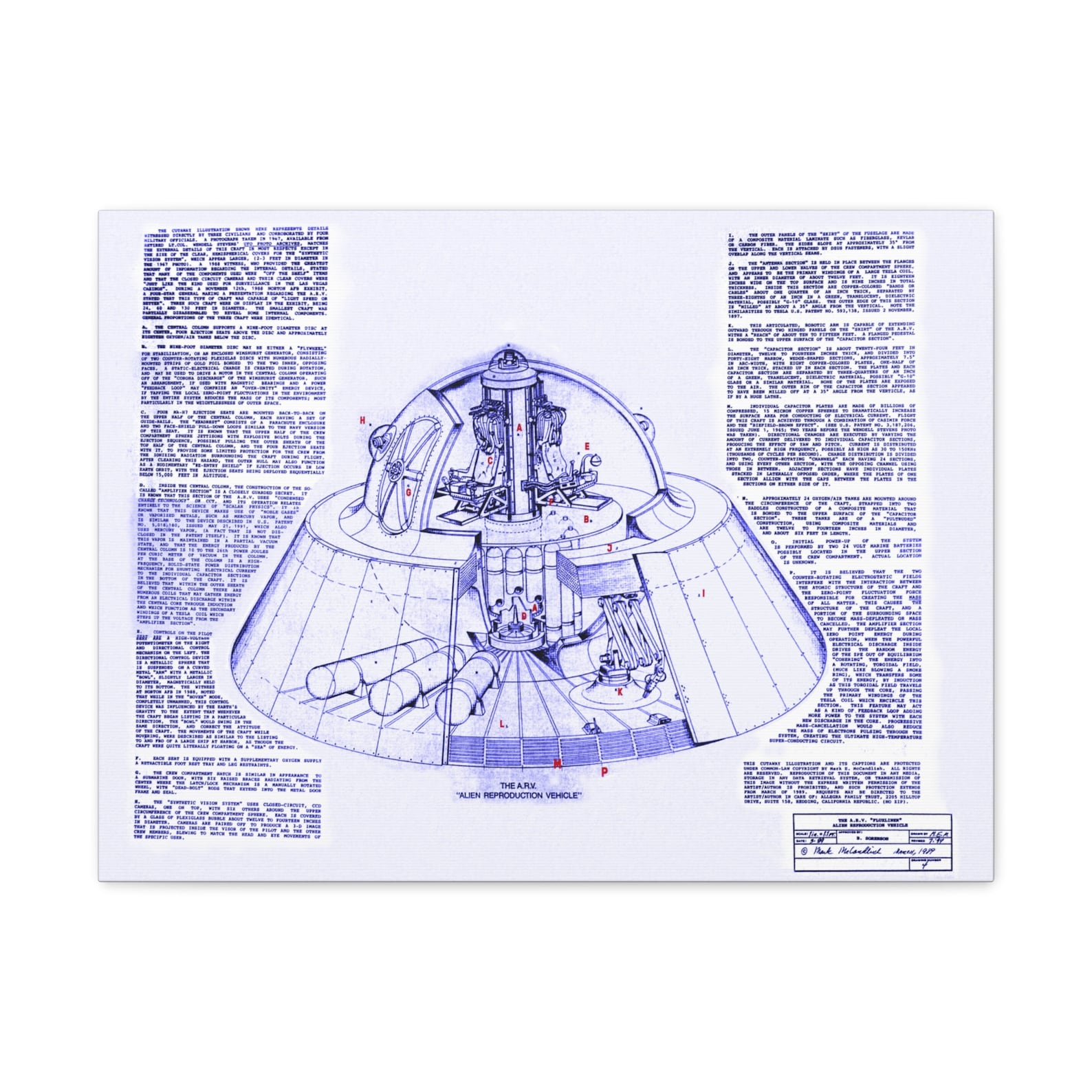 Hi Res Alien Reproduction Vehicle Canvas by Mark Mccandlish - Etsy