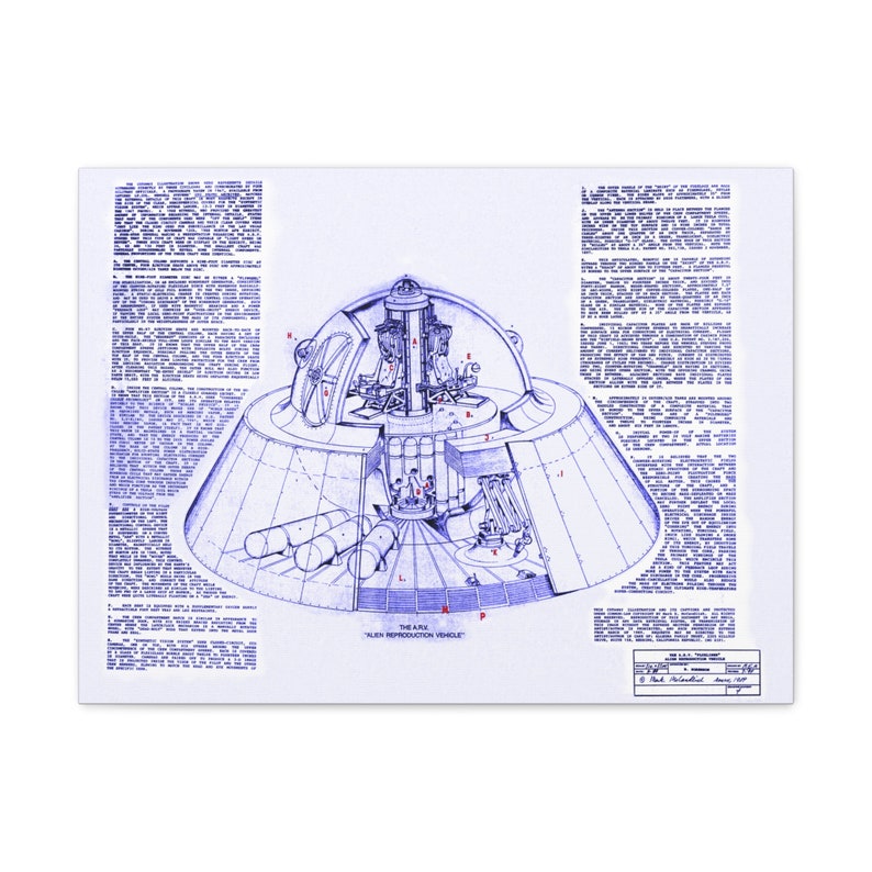 Hi Res Alien Reproduction Vehicle Canvas by Mark Mccandlish - Etsy