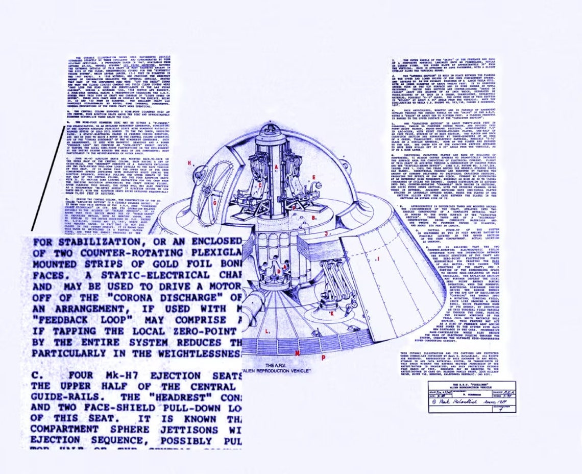 Hi Res Alien Reproduction Vehicle Canvas by Mark Mccandlish - Etsy