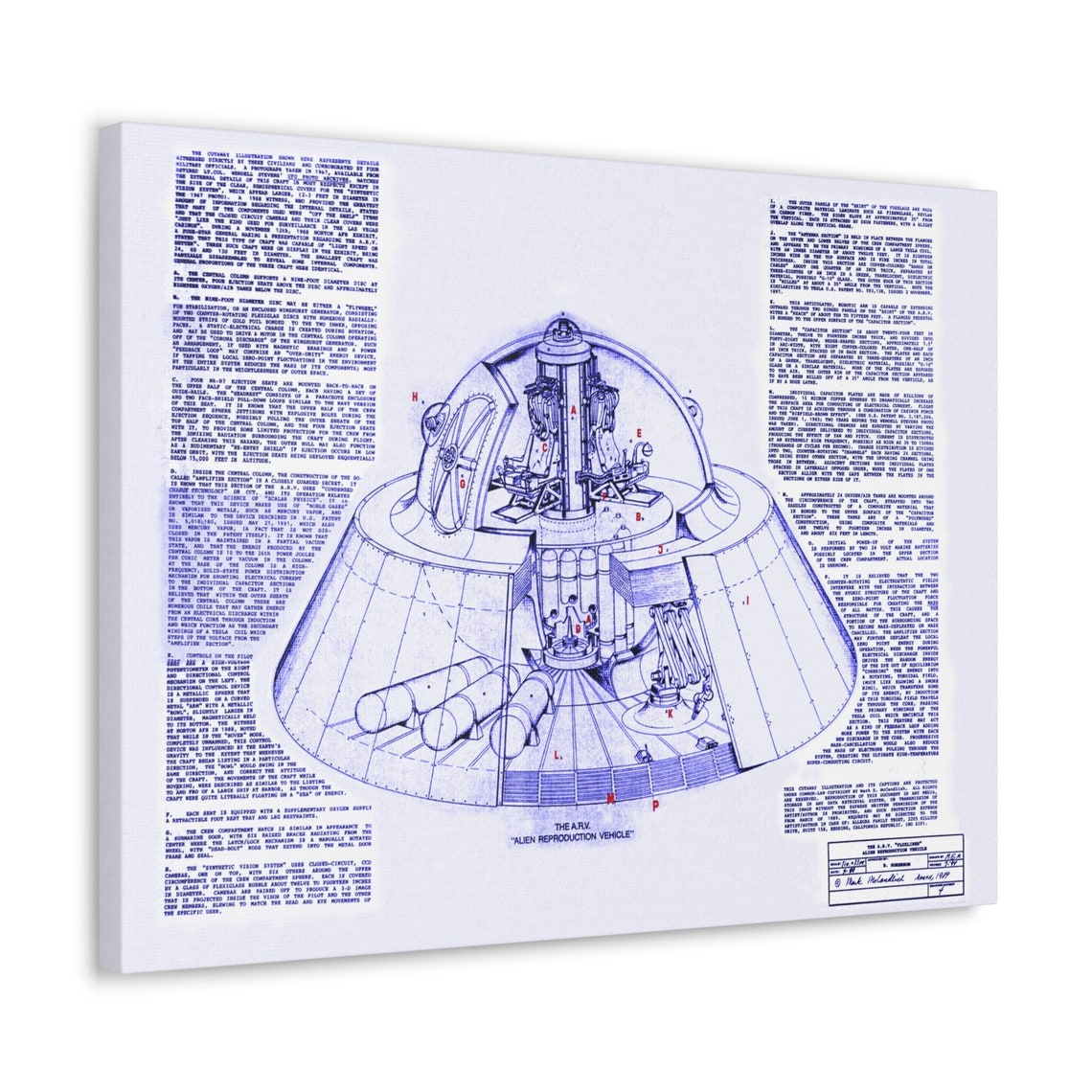 Hi Res Alien Reproduction Vehicle Canvas by Mark Mccandlish - Etsy