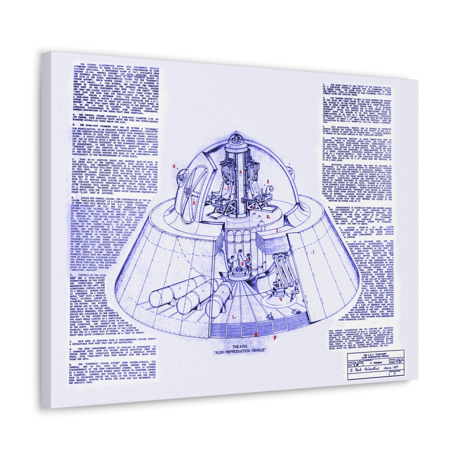 Hi Res Alien Reproduction Vehicle Canvas by Mark Mccandlish - Etsy