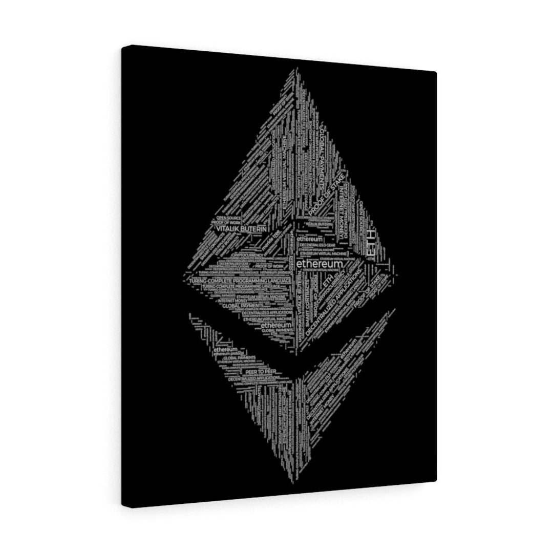 Ethereum, papier blanc, nuage, toile noire - Etsy France