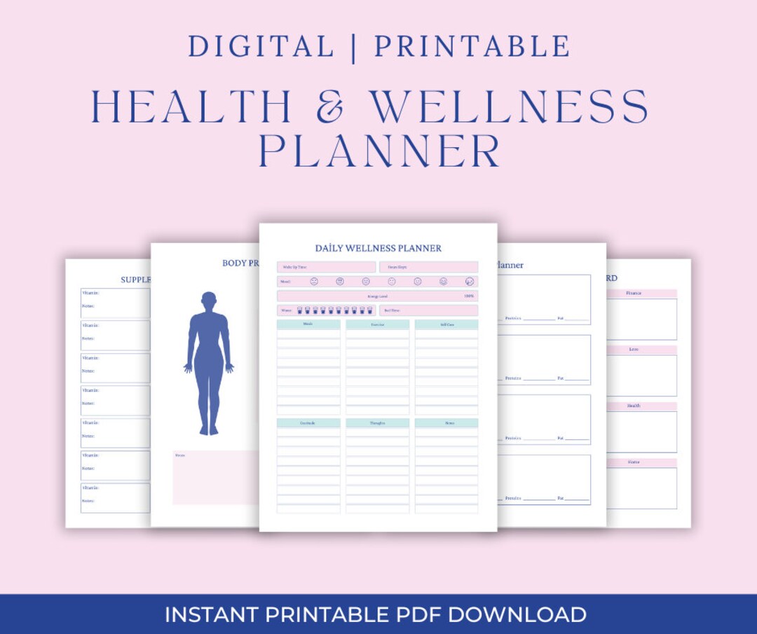 Printable Health and Wellness Planner - Etsy