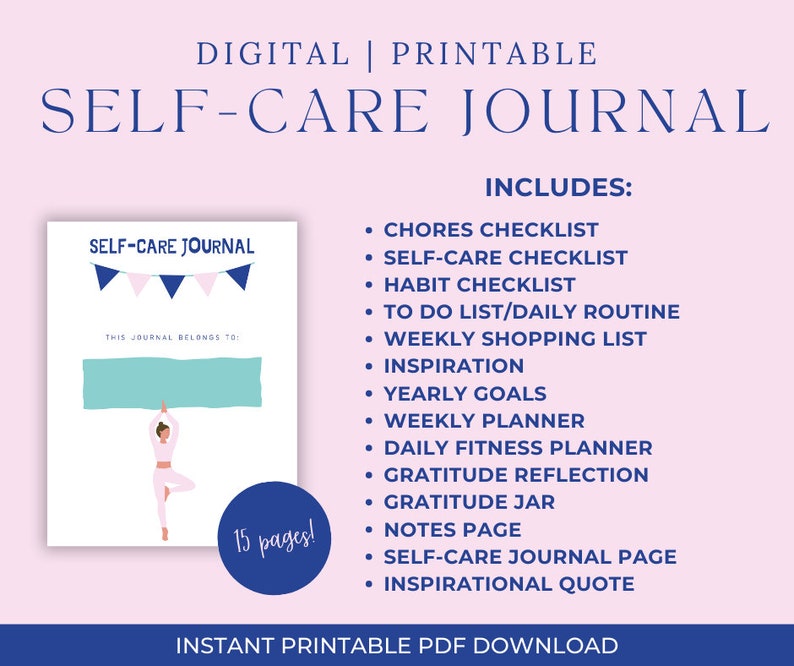 Printable Self Care Journal - Etsy