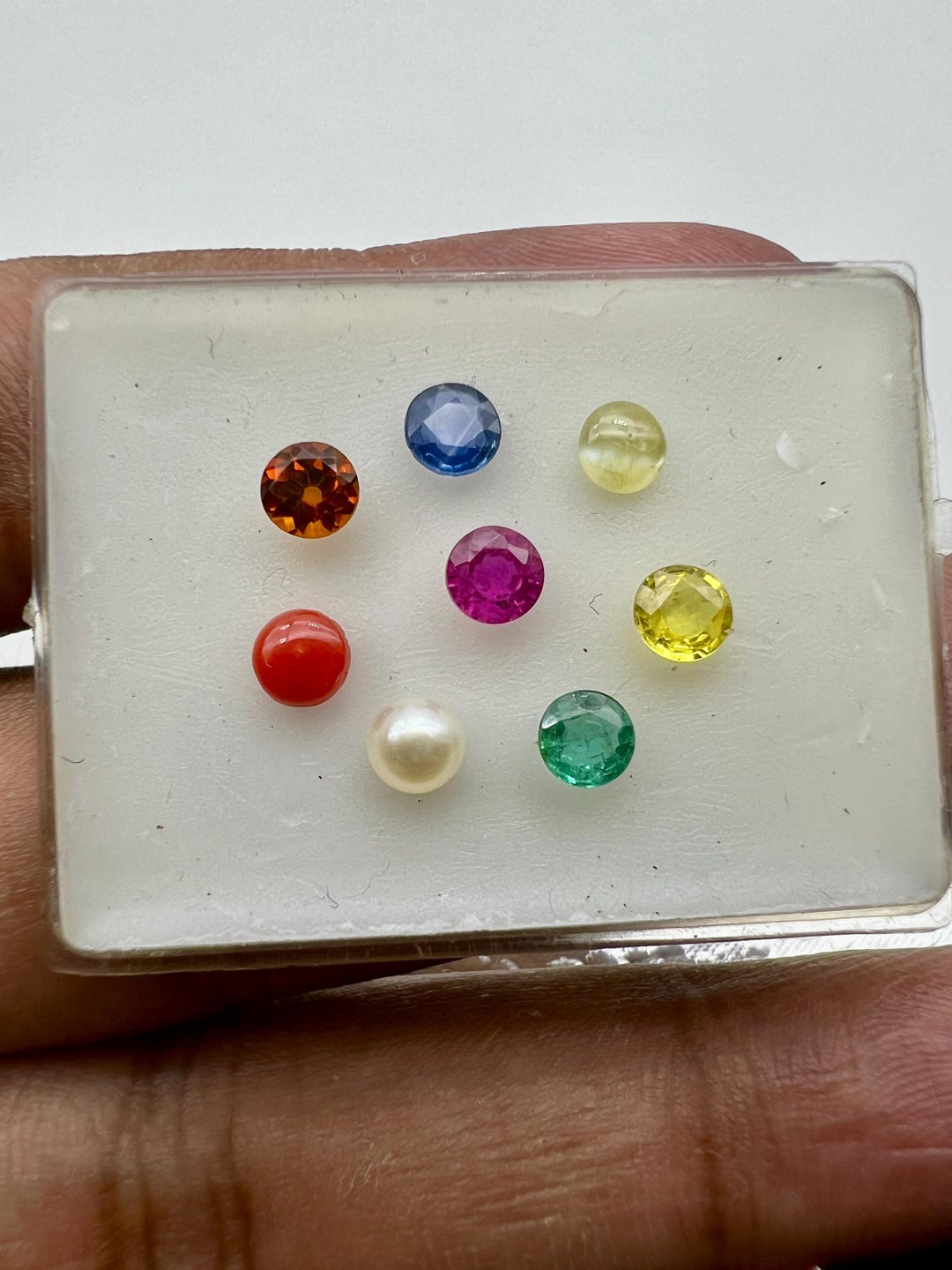 Certified Navratan Gemstone Set | Round Cut Natural 9 Gemstones ...