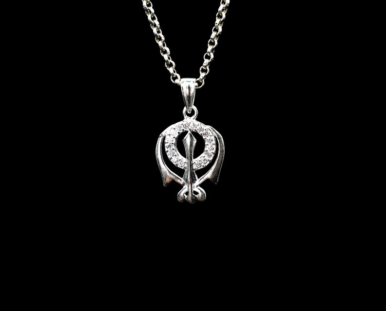 Sikh Khanda Symbol Pendant | 925 Silver Religious Jewelry - Etsy UK